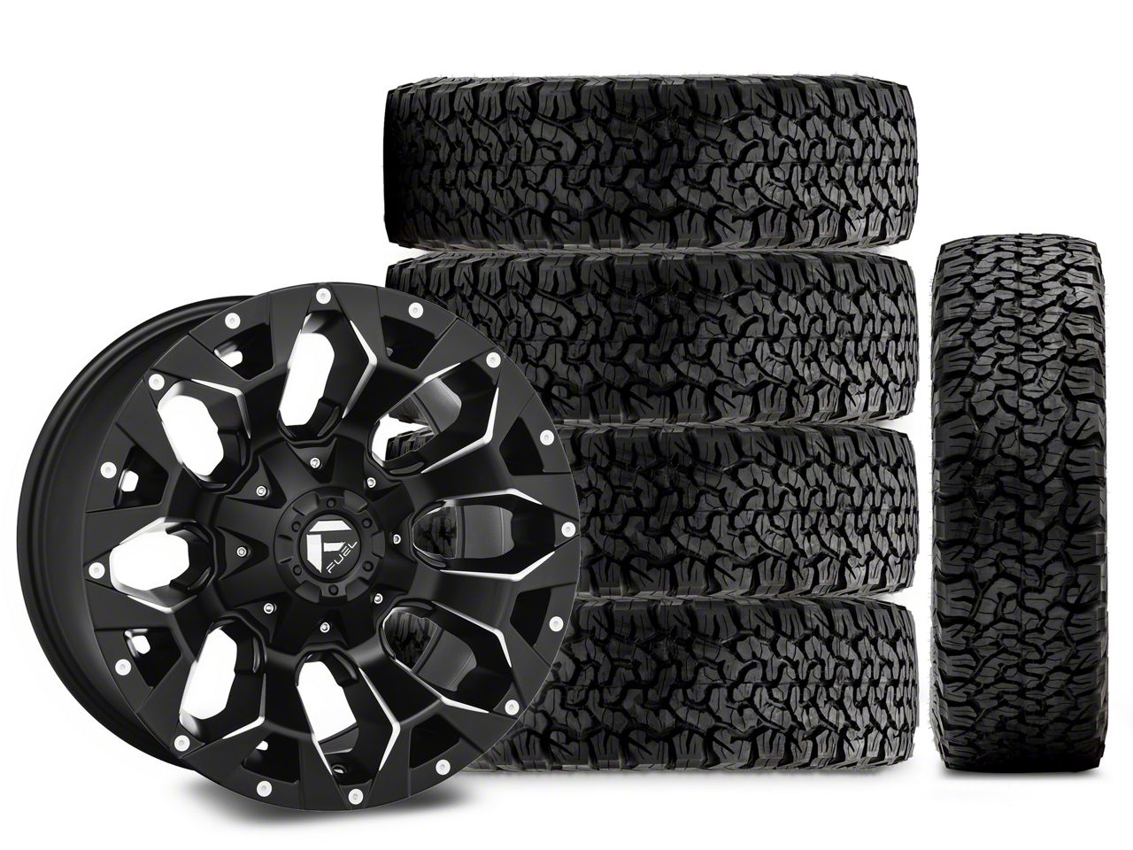 Jeep Wrangler 17x9 Fuel Assault Wheel & 35in BF Goodrich All-Terrain T ...