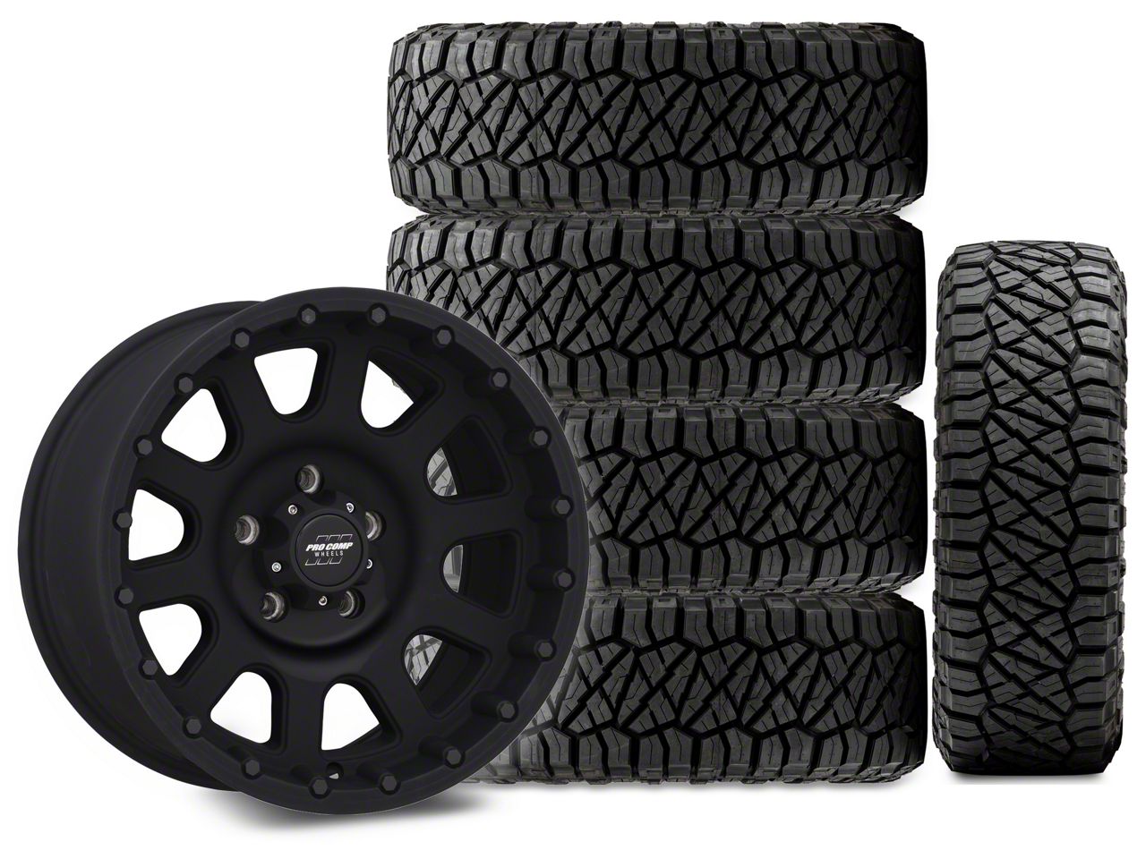 Jeep Wrangler 17x9 Pro Comp 32 Series Wheel & 33in NITTO All-Terrain ...