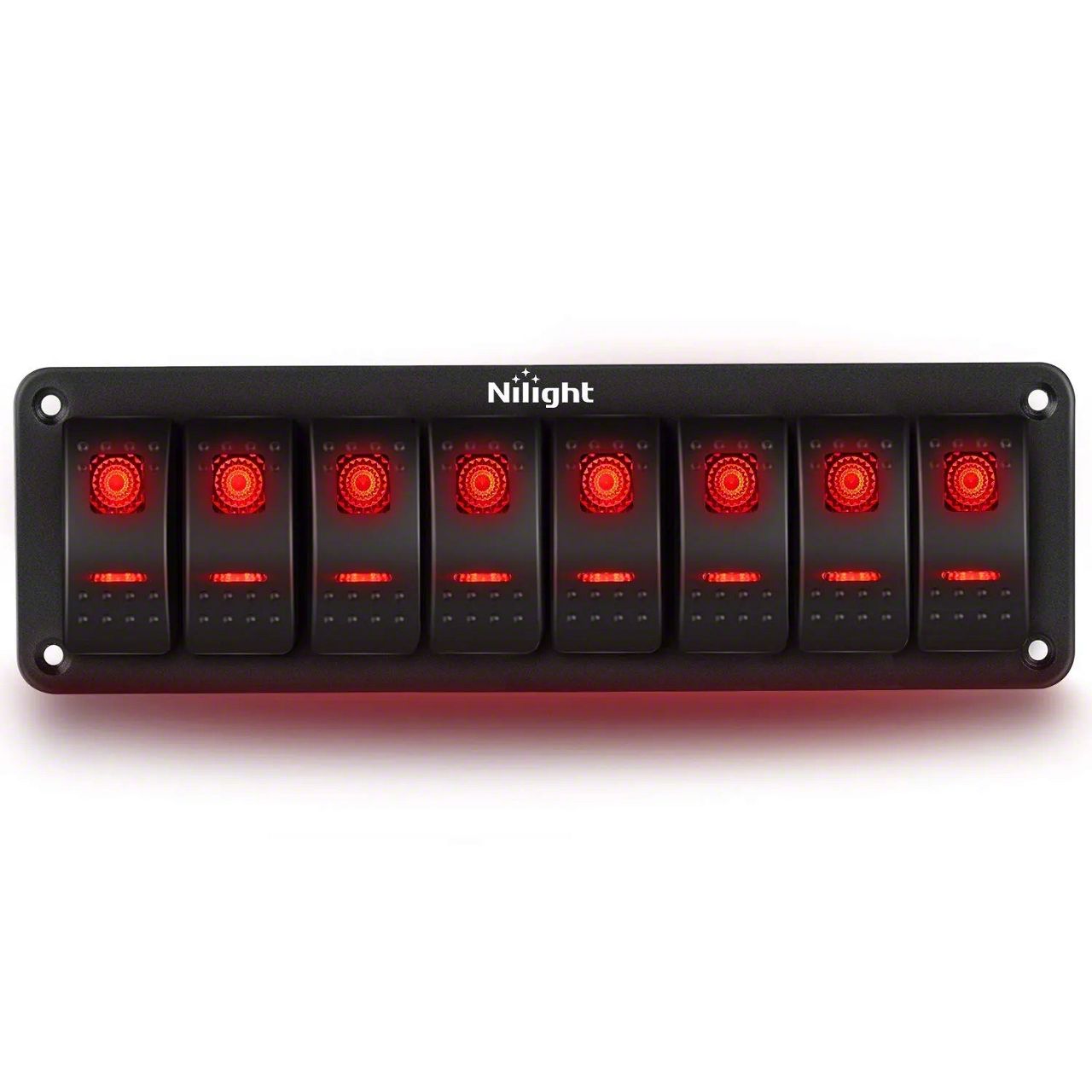 Nilight Tacoma 8-Gang Aluminum Rocker Switch Panel with Rocker Switches ...