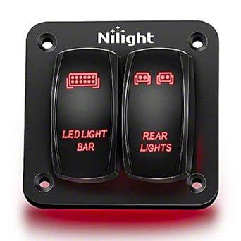Nilight Jeep Gladiator 2-Gang Aluminum Rocker Switch Panel with LED ...