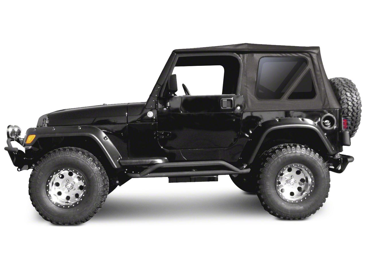 Jeep Wrangler Complete Soft Top with Clear Windows; Black Diamond (97 ...