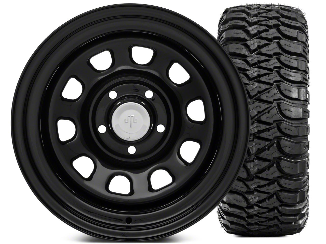 Mammoth Jeep Wrangler D Window Steel 15x10 Wheel & Mickey Thompson Baja ...