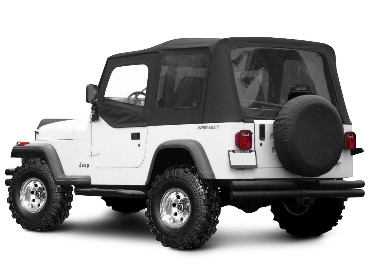 Jeep Wrangler Complete Soft Top with Clear Windows; Black Denim (76-95 ...