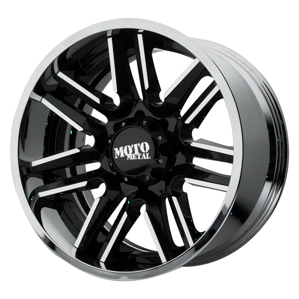 Moto Metal Jeep Wrangler MO202 Gloss Black Machined Center with Chrome ...