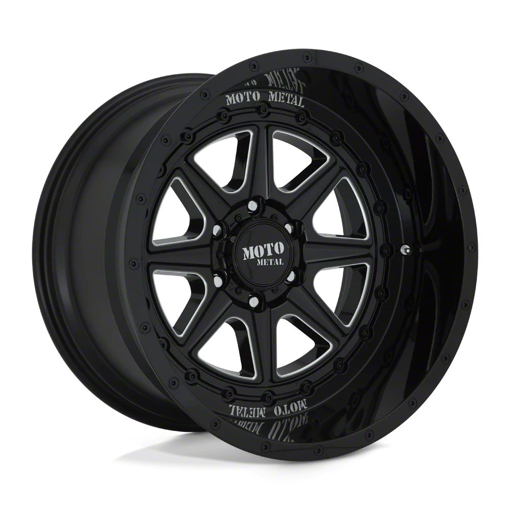 Moto Metal Jeep Wrangler Phantom Gloss Black Milled Wheel; 20x12 ...