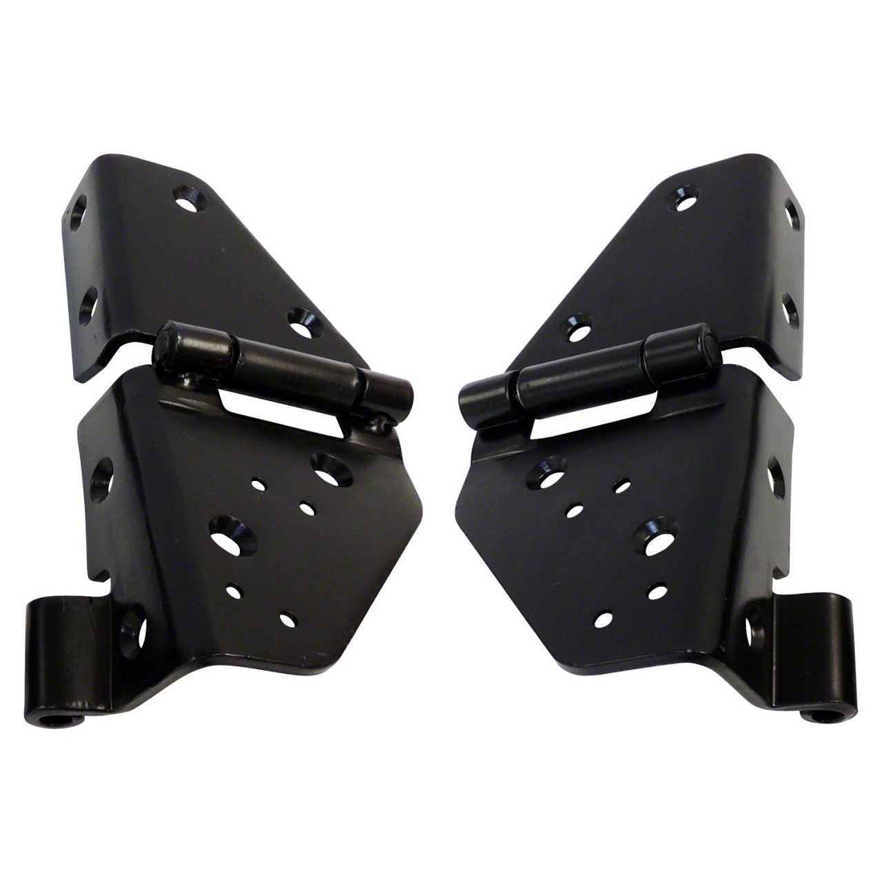 Jeep Wrangler Windshield Hinge Kit; Black (76-95 Jeep CJ7 & Wrangler YJ ...