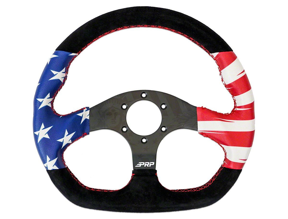 PRP Bronco D-Shaped Suede Steering Wheel; New Glory G246 (Universal ...