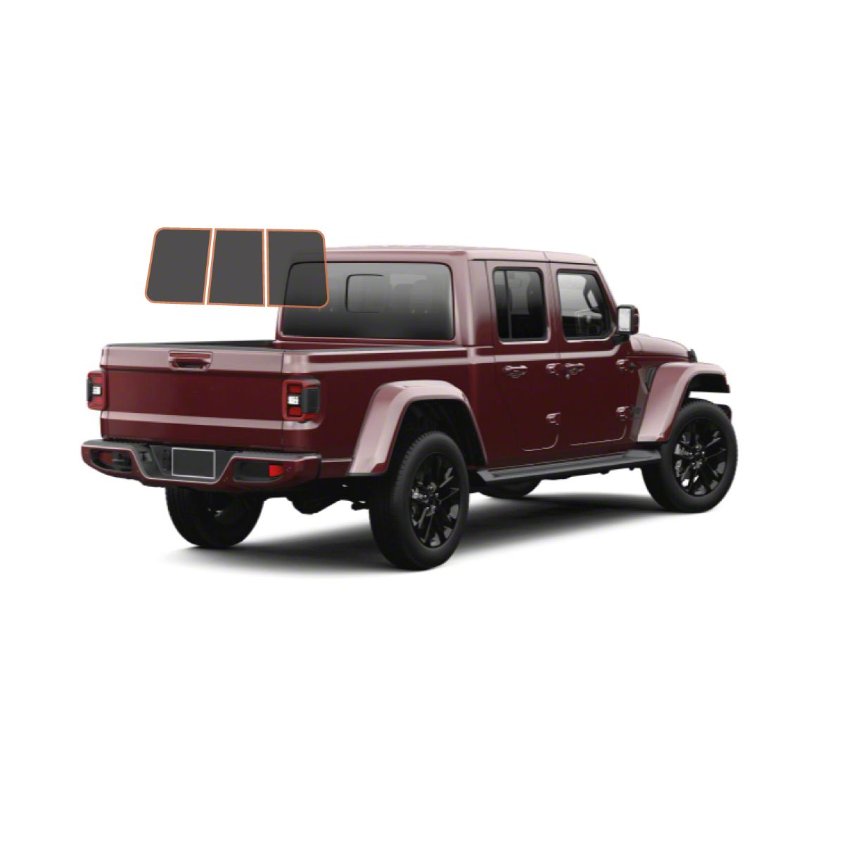 MotoShield Pro Jeep Gladiator 3-Piece Rear Windshield Tint; 25% JPGLAD ...