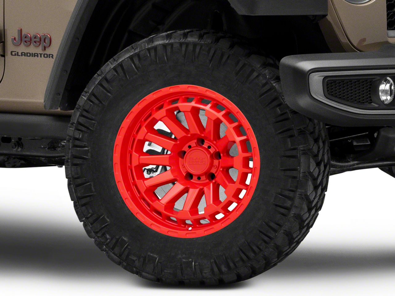 Black Rhino Jeep Gladiator Raid Gloss Red Wheel; 18x9.5 1895RAD ...