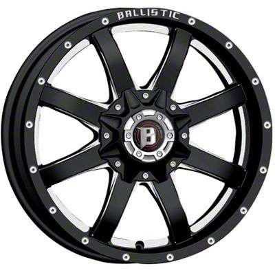 Ballistic Jeep Gladiator Anvil Gloss Black Milled Wheel; 17x9 955790060 ...