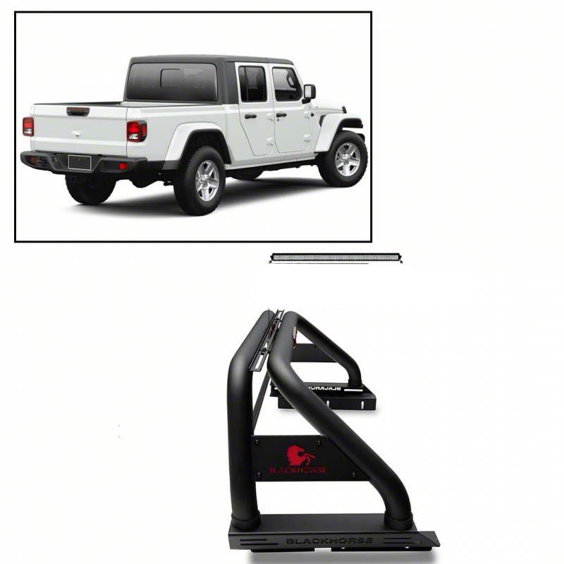 Jeep Gladiator Classic Roll Bar with 50-Inch LED Light Bar; Black (20 ...