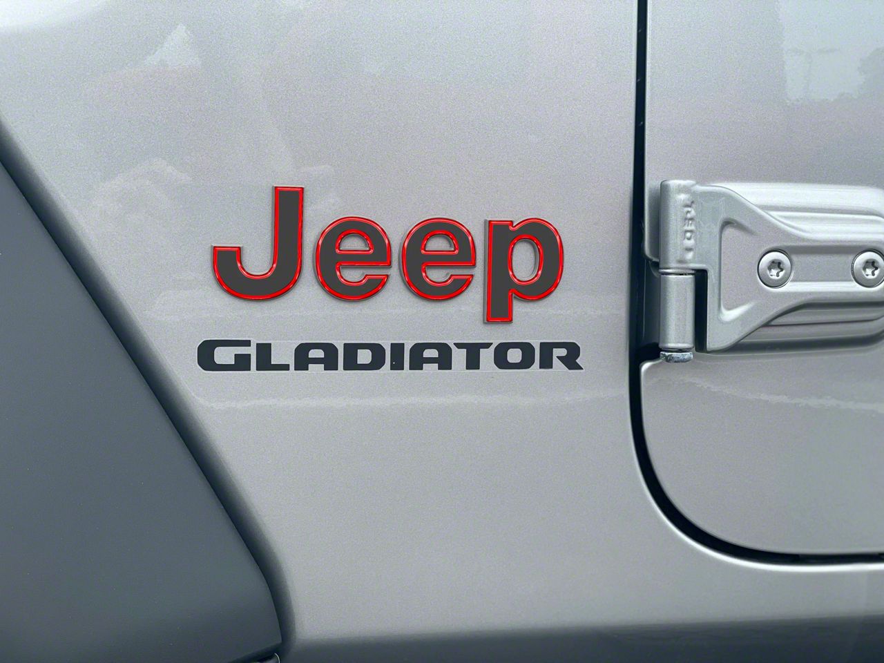 Jeep Gladiator Jeep Fender Emblem Letter Overlays; Black with Red ...
