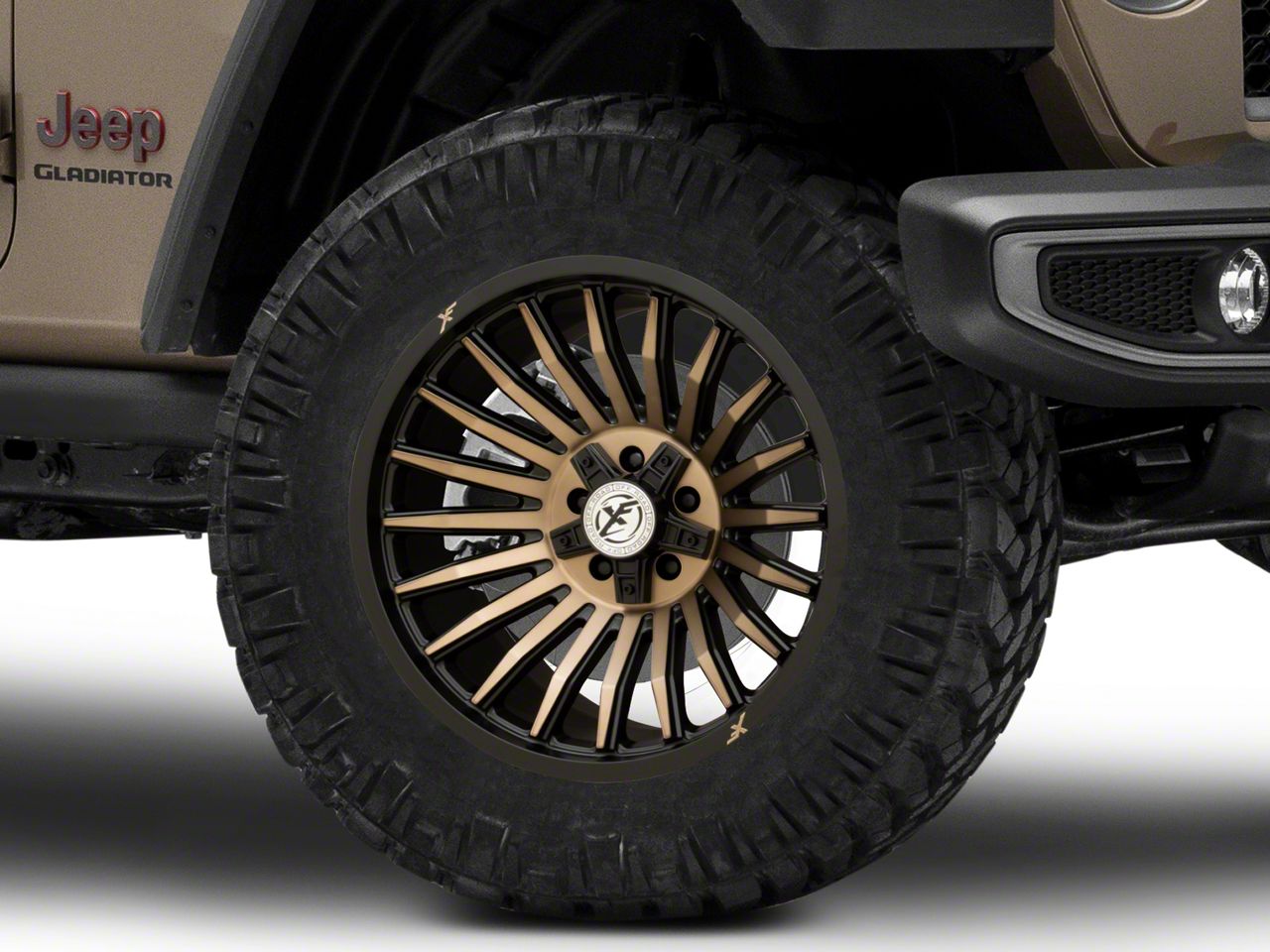 XF Offroad Jeep Gladiator XF-231 Satin Black Machined with Bronze ...