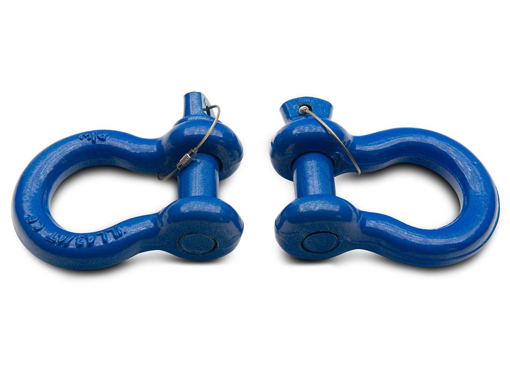 RedRock 3/4-Inch D-Ring Shackles; Hydro Blue | RedRock