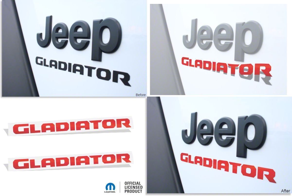Jeep Gladiator GLADIATOR Fender Overlay Decals; Reflective Red (20-24 ...