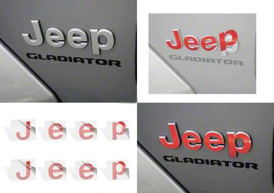 Jeep Gladiator JEEP Fender Emblem Overlay Decals; Dark Charcoal ...