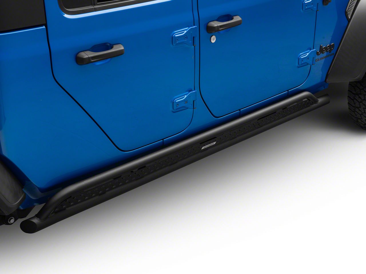 Jeep Gladiator Frame Mounted Steel Rock Sliders; Textured Black (20-23 ...
