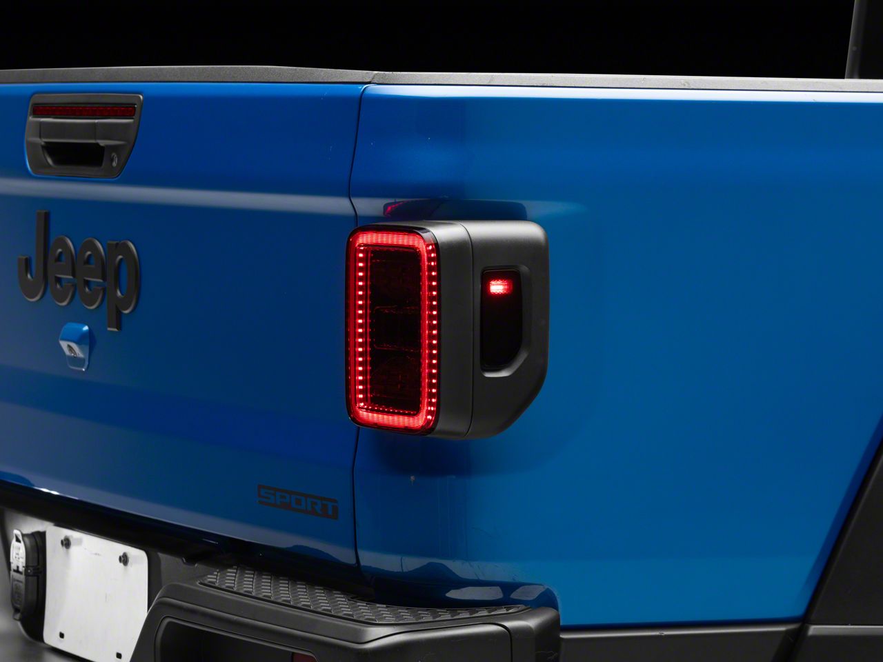 Raxiom Jeep Gladiator Axial Series LED Tail Lights; Black Housing ...