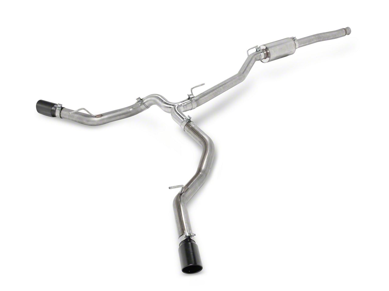RedRock Jeep Gladiator Dual Exhaust System with Black Tips; Side Exit ...