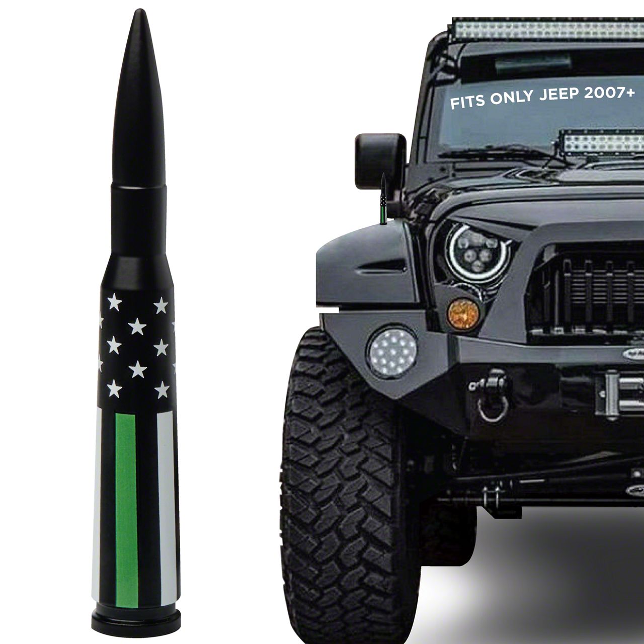 ECOAuto Jeep Wrangler Bullet Antenna; Support Military ANT-JEEP-MILRY ...