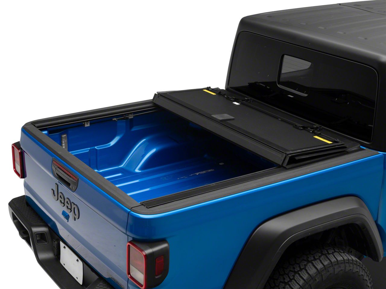Rough Country Jeep Gladiator Hard Tri-Fold Flip-Up Tonneau Cover ...