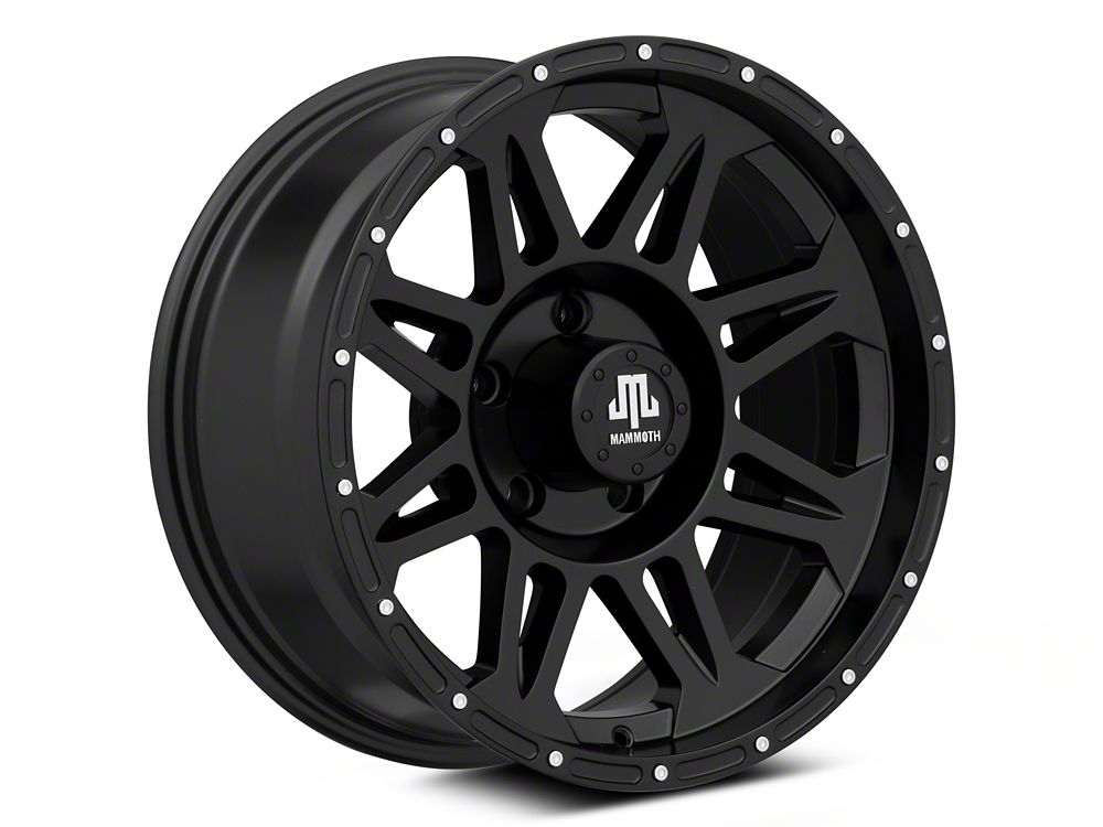 Mammoth Split 8 Simulated Beadlock Matte Black Wheel; 17x8; -6mm Offset ...
