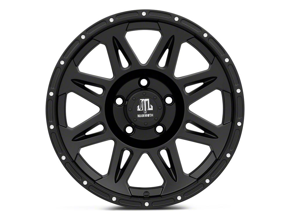 Mammoth Split 8 Simulated Beadlock Matte Black Wheel; 17x8; -6mm Offset ...