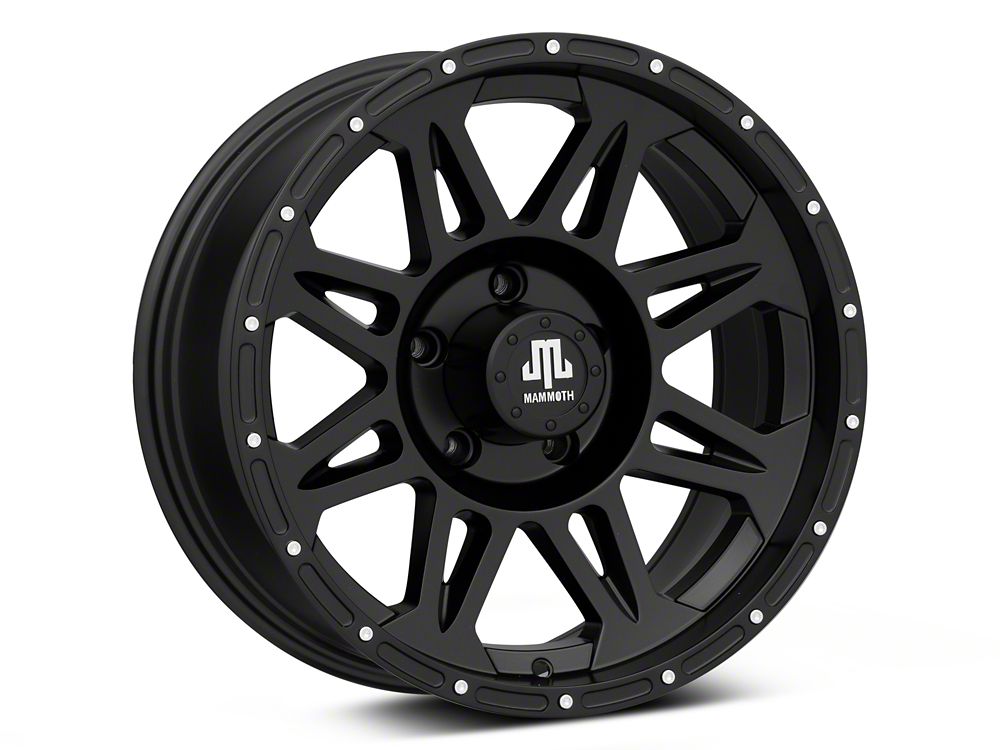 Mammoth Split 8 Simulated Beadlock Matte Black Wheel; 17x8; -6mm Offset ...