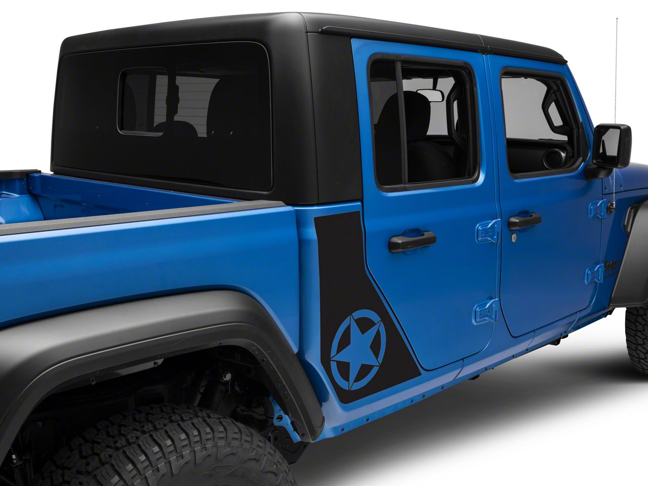 SEC10 Jeep Gladiator Side Panel Star Decal; Gloss Black JG3427 (20-24 ...