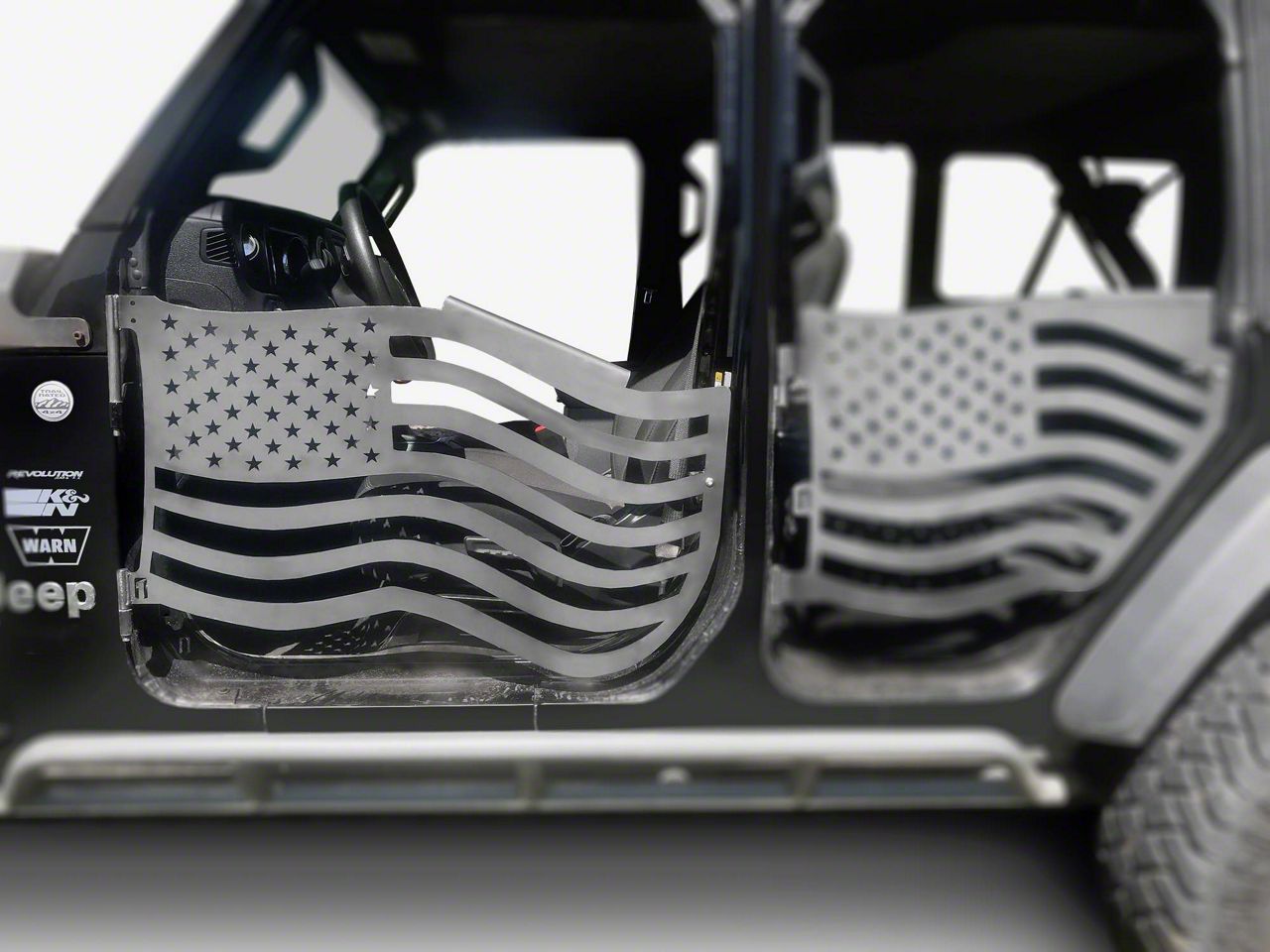 Steinjager Jeep Gladiator Premium American Flag Front Trail Doors; Bare ...