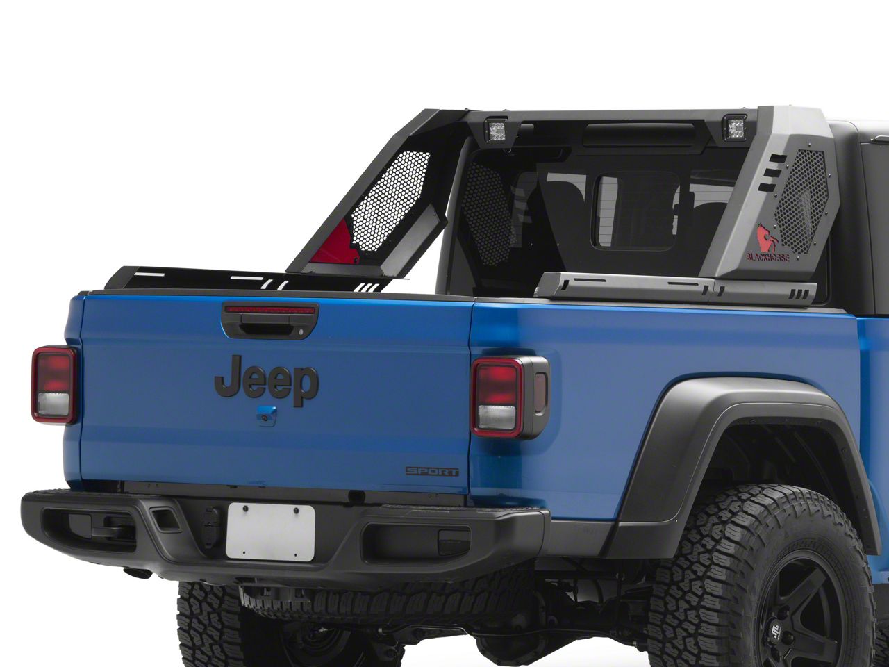 Jeep Gladiator Vigor Roll Bar with LED Cube Lights; Black (20-24 Jeep ...
