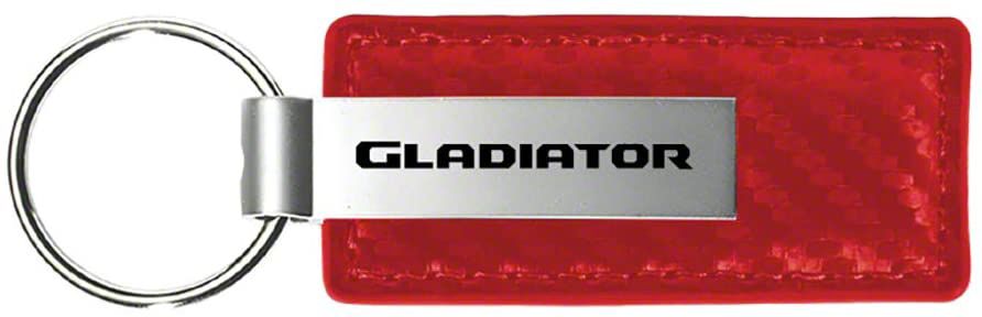 Jeep Gladiator Gladiator Leather Key Fob; Red Carbon Fiber