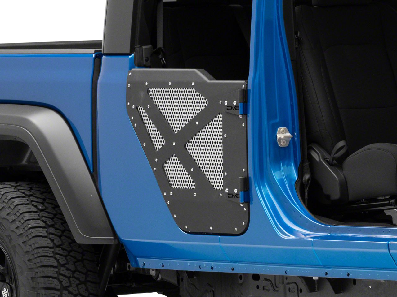DV8 Offroad Jeep Gladiator Half Doors with Aluminum Mesh; Rear HDJL-01R ...