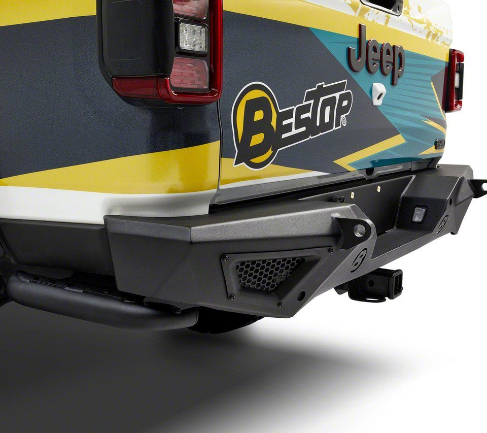 Bestop Jeep Gladiator Granite Series Rear Rock Rails; Matte Black 44963 ...