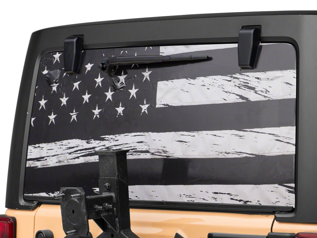 SEC10 Jeep Grand Cherokee Perforated Distressed Flag Rear Window Decal ...