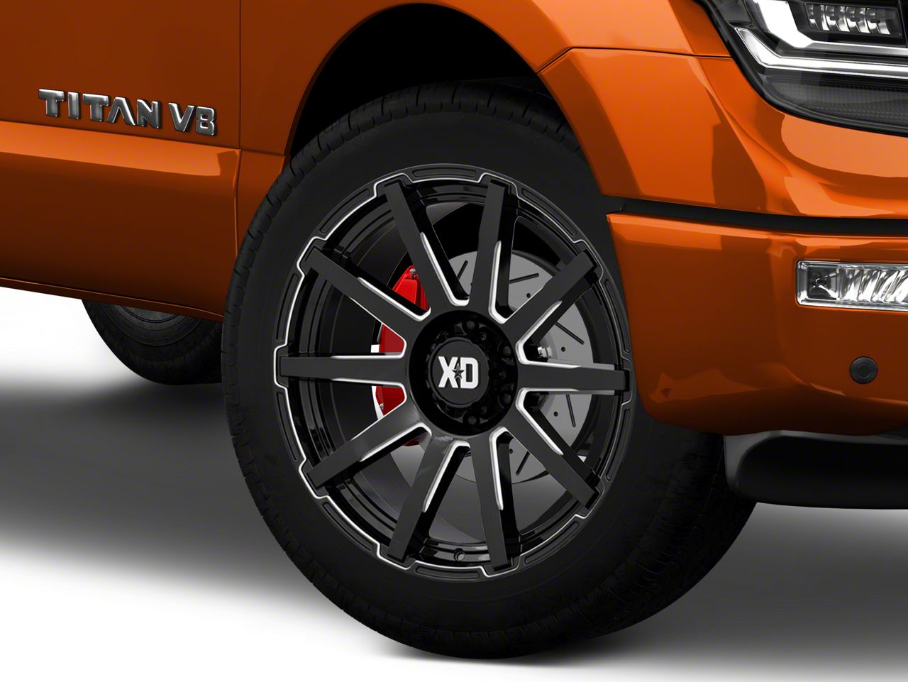 XD Titan Outbreak Gloss Black Milled 6-Lug Wheel; 22x10; -18mm Offset ...