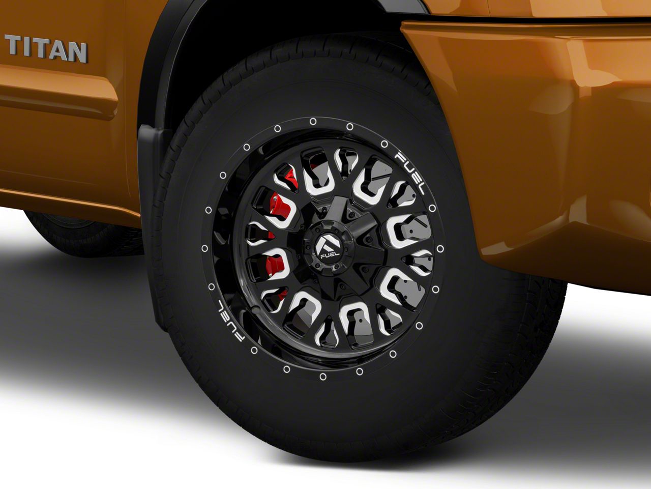 Fuel Wheels Titan Stroke Gloss Black Milled 6-Lug Wheel; 18x9; 1mm ...