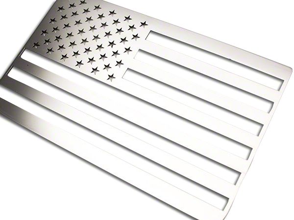 RAM Stainless Steel American Flag Emblem - Polished (Universal Fitment)