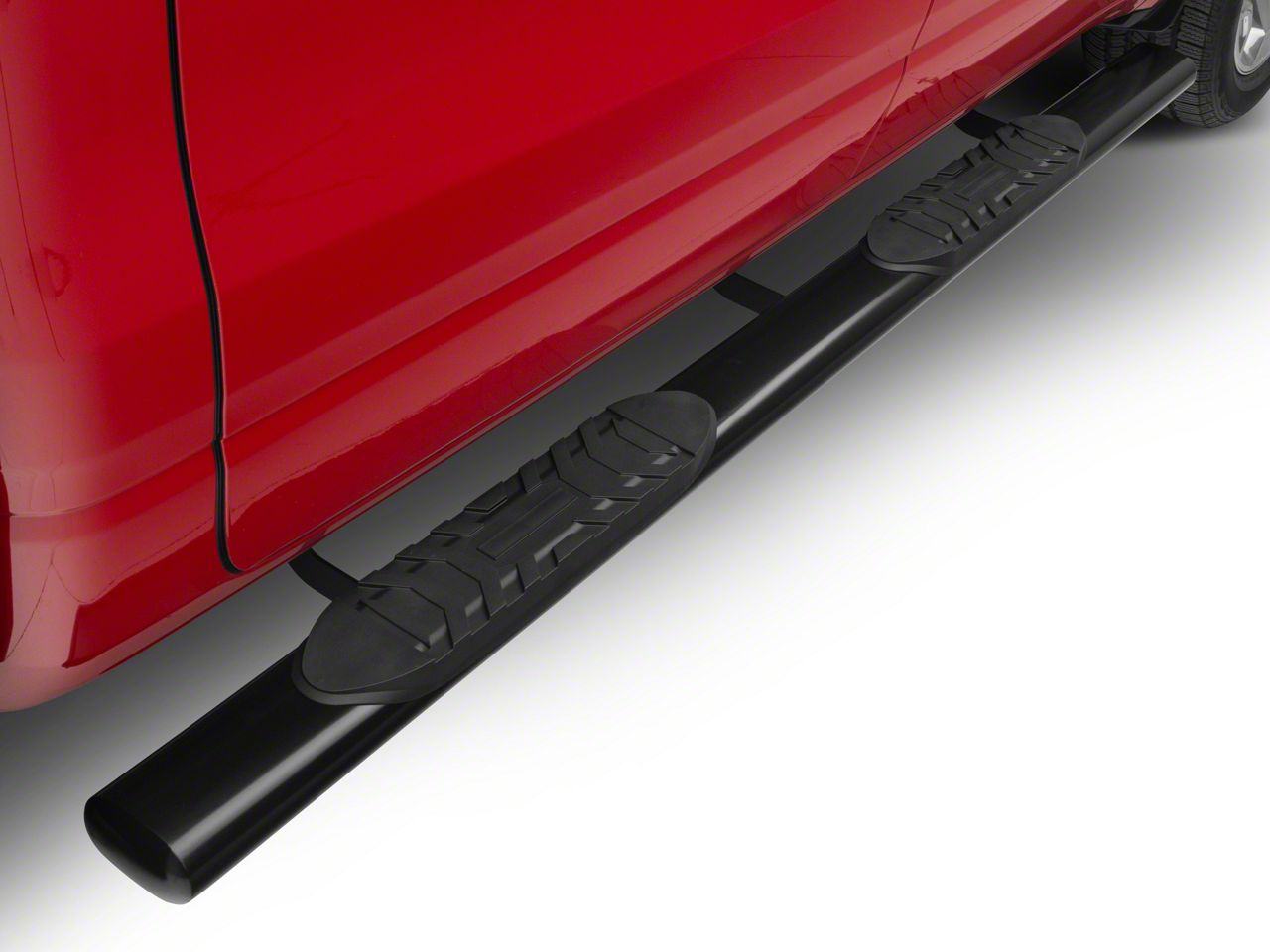 RAM 1500 5-Inch Straight Oval Side Step Bars; Semi-Gloss Black (19-22 ...
