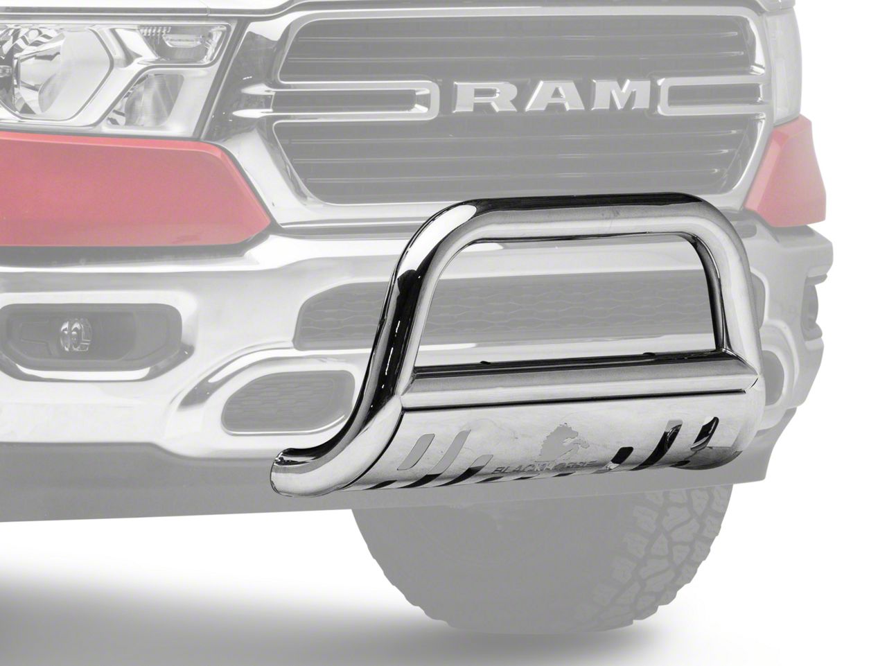 RAM 1500 Bull Bar with Skid Plate; Stainless Steel (19-22 RAM 1500 ...