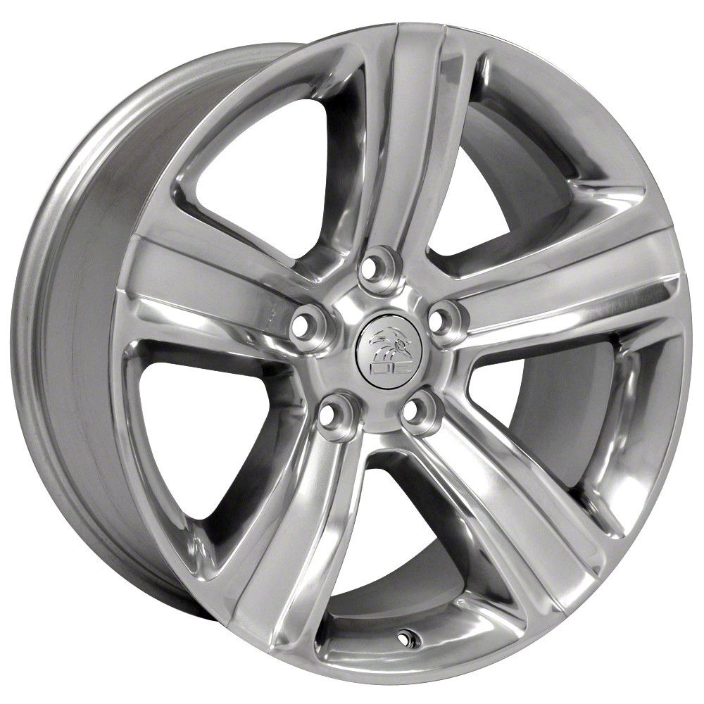 RAM 1500 OE 5-Spoke Style Polished with Silver Inlay 5-Lug Wheel; 20x9 ...