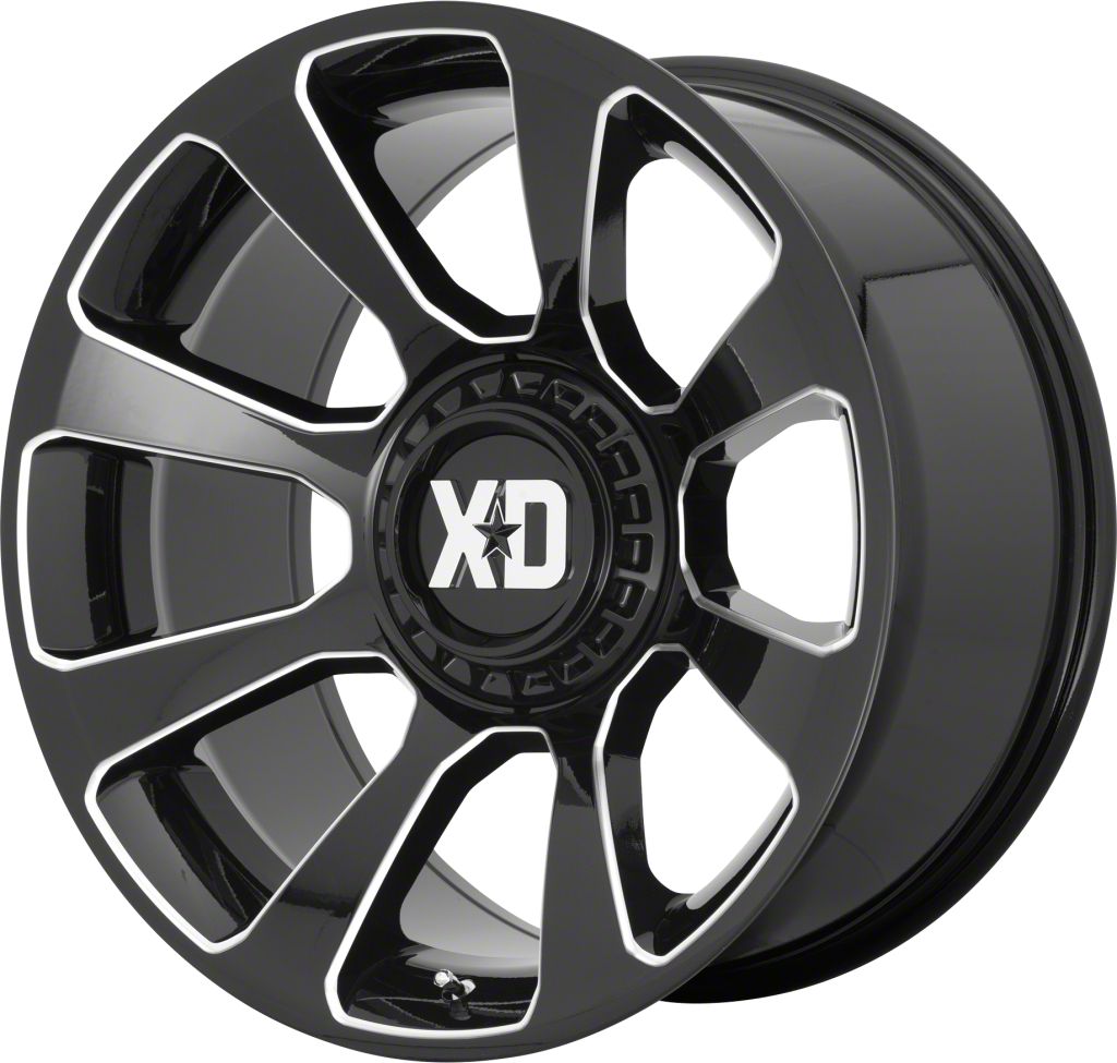 XD Jeep Gladiator Reactor Gloss Black Milled Wheel; 20x9 XD85429035300 ...