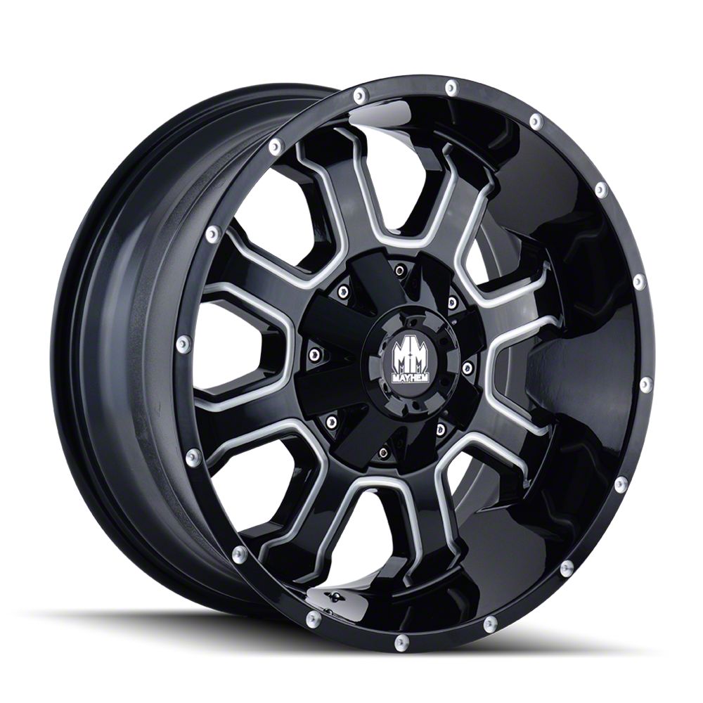 Mayhem Wheels RAM 1500 Fierce Gloss Black Milled 5-Lug Wheel; 20x9 ...