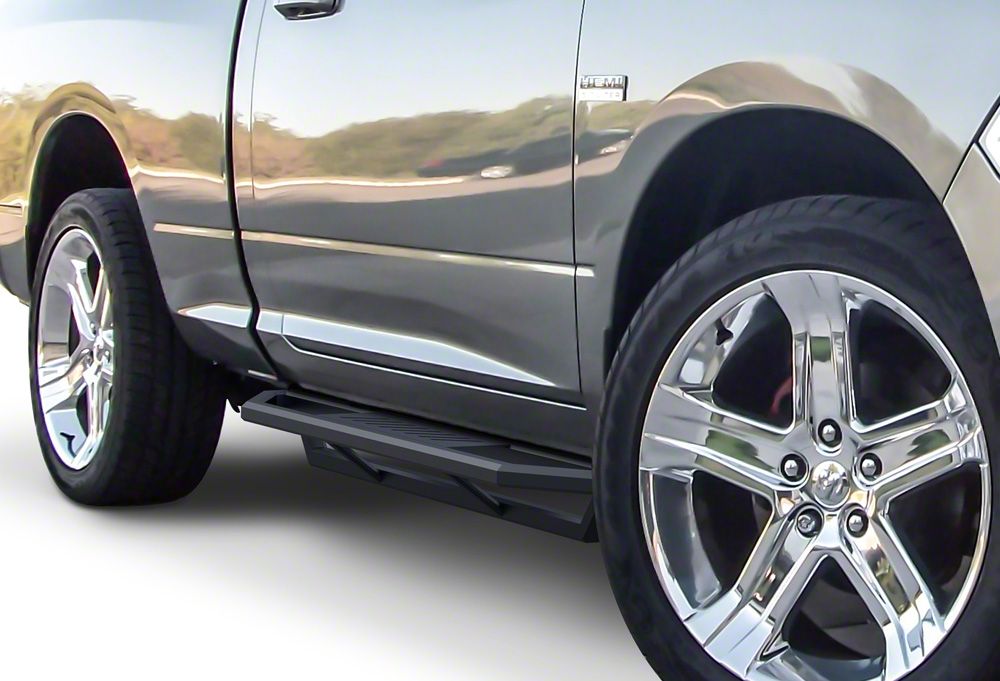 RAM 1500 Rocker Armor Side Step Bars; Matte Black (09-18 RAM 1500 ...