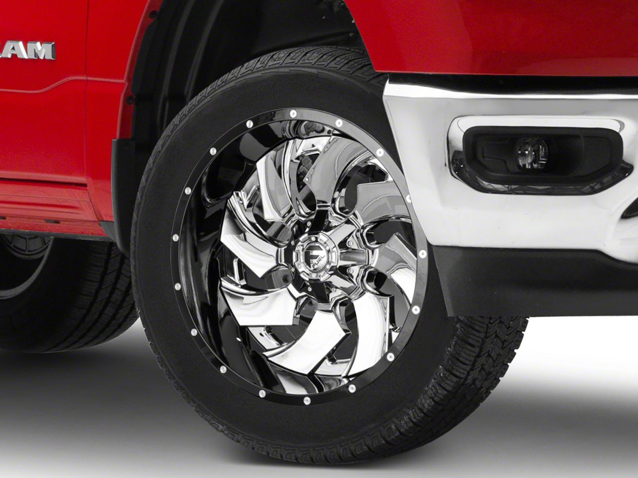 Fuel Wheels RAM 1500 Cleaver Chrome with Gloss Black 6-Lug Wheel; 22x12 ...