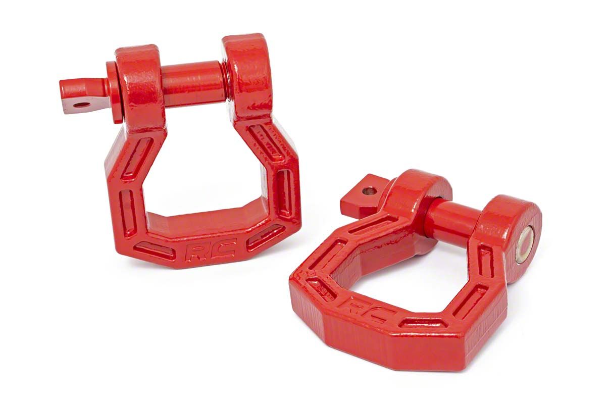 Rough Country Bronco Forged D-Ring Shackle Set; Red RS119 - Free Shipping