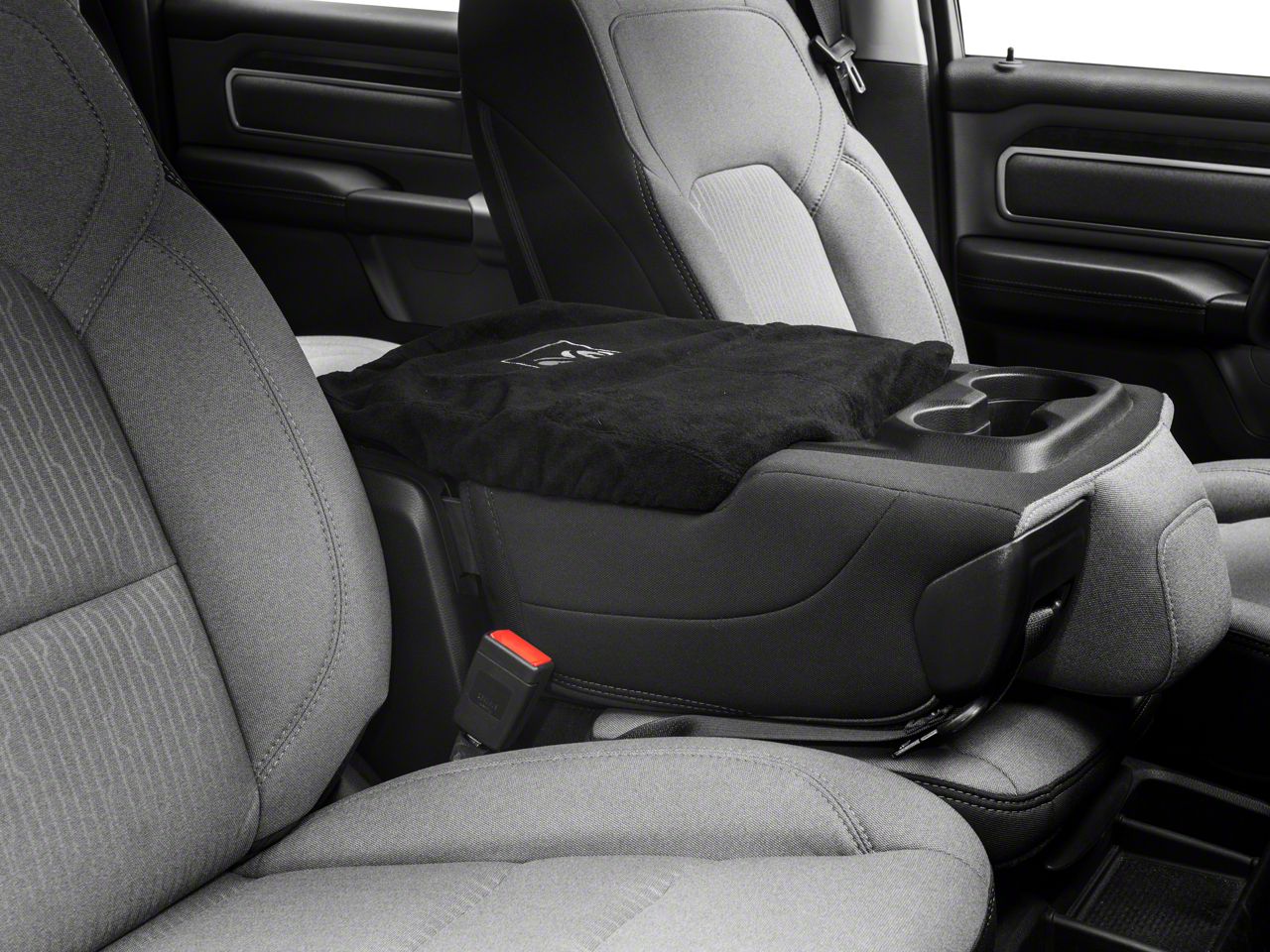 RAM 1500 Center Console Cover with RAM Logo; Black with Silver Logo (02 ...