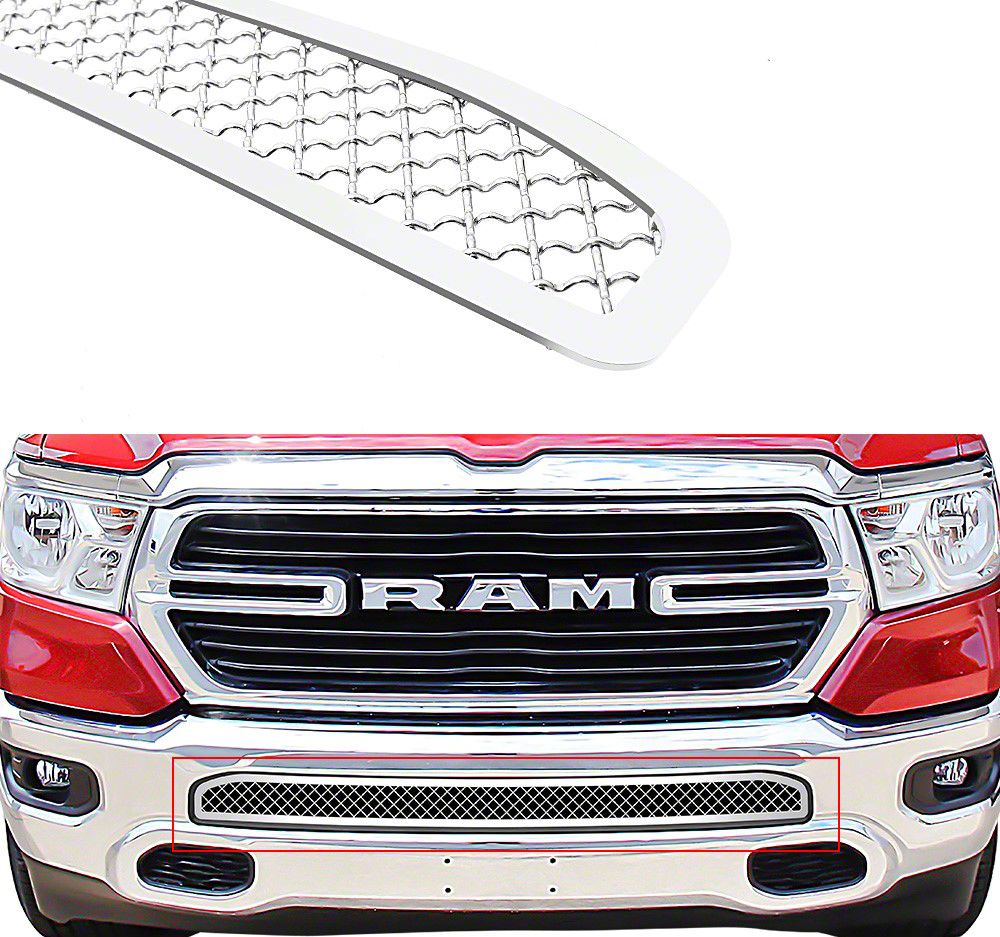 RAM 1500 Wire Mesh Lower Grille Insert; Chrome (19-22 RAM 1500 w/o ...