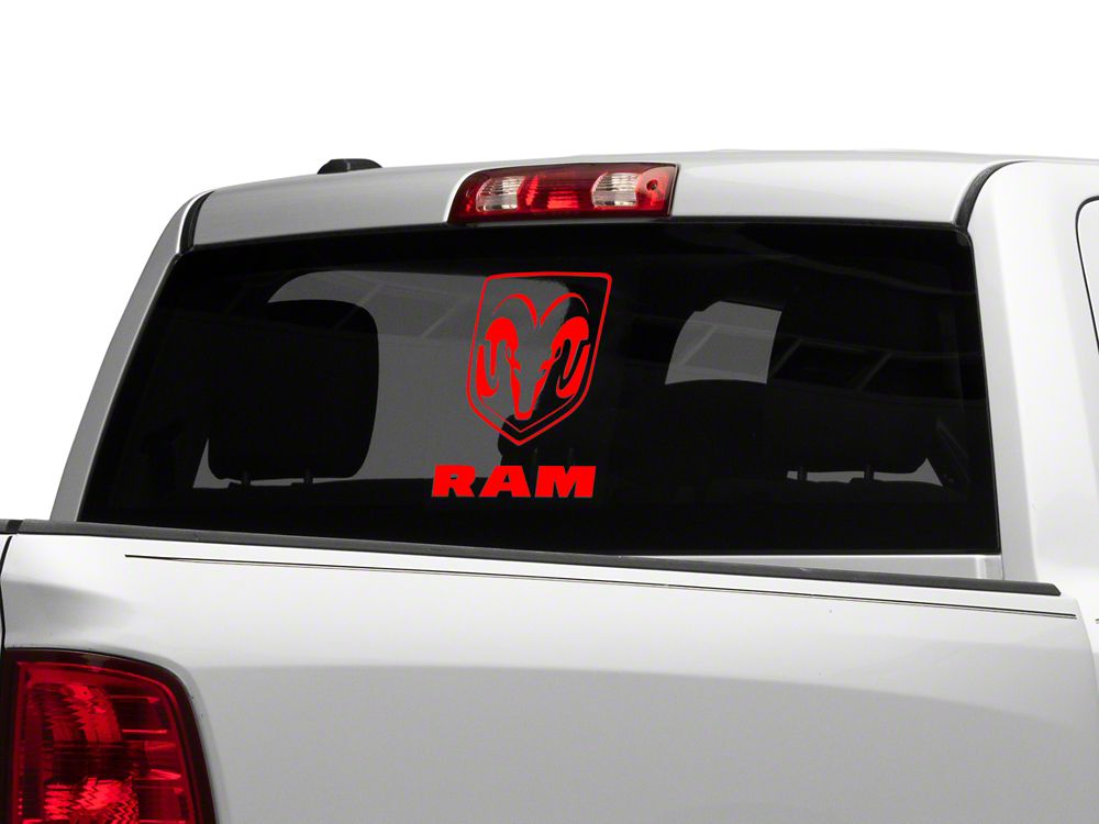 RAM Licensed by RedRock Large RAM Head with Logo; Red (02-18 RAM 1500 ...