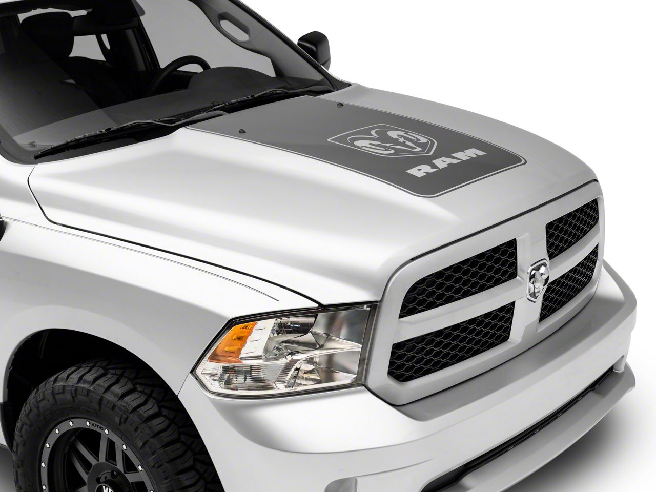 RAM Officially Licensed RAM 1500 Hood Decal with Logo; Anthracite ...